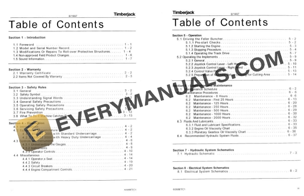 John Deere Timberjack 608 TJ3000 Harvester Operator Manual F284678