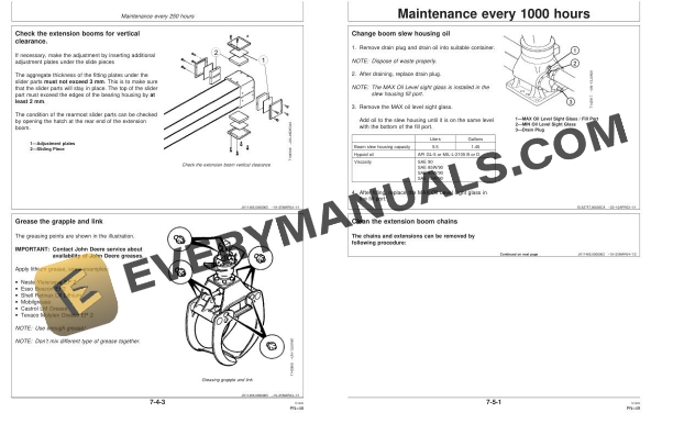 John Deere Timberjack CF1 Forwarder Boom Operator Manual F070340