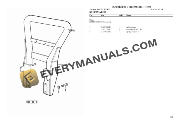 Same EXPLORER 70 C ERGOMATIC (11000) Tractor Parts Catalog PDF