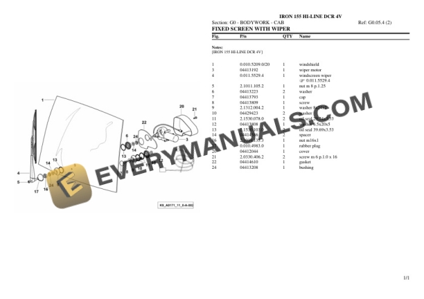 Same IRON 155 HI-LINE DCR 4V Tractor Parts Catalog PDF