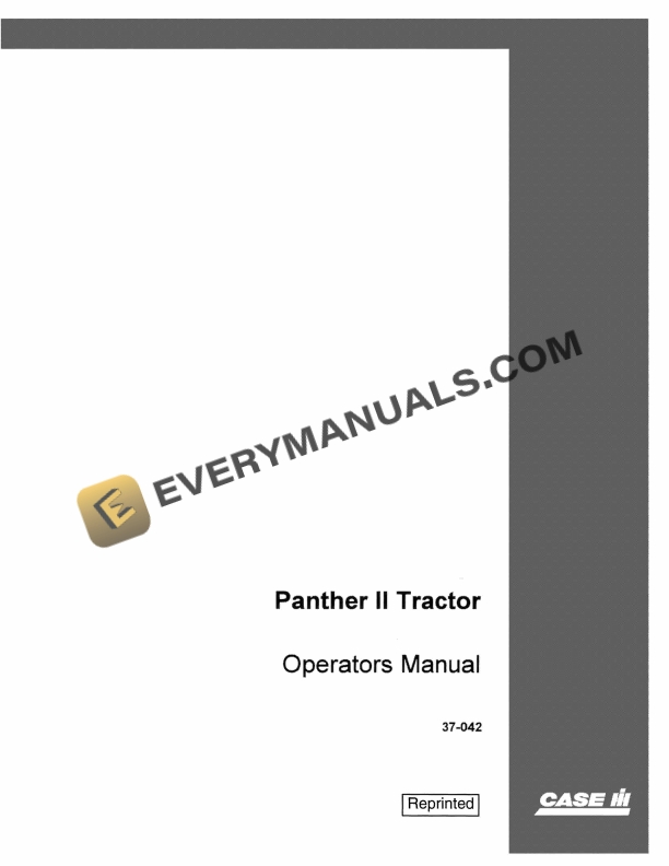 Case Panther II Tractor Operator Manual 37-042 PDF
