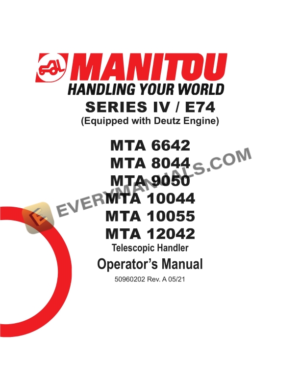 Manitou MTA 6642, MTA 8044, MTA 9050, MTA 10044, MTA 10055, MTA 12042 ...